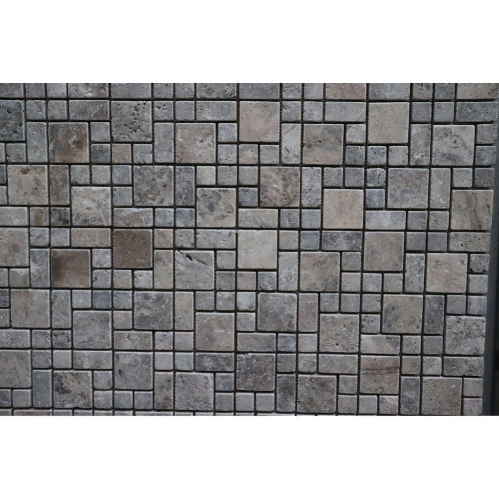 Silver travertin 1x Mozaiek Set | travertin natuursteen | Veinstone B.V.