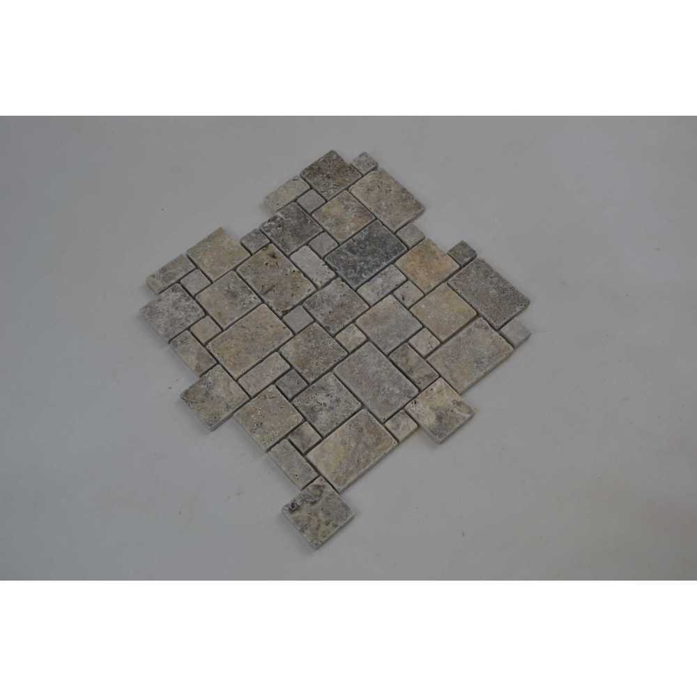 Silver travertin 1x Mozaiek Set | travertin natuursteen | Veinstone B.V.