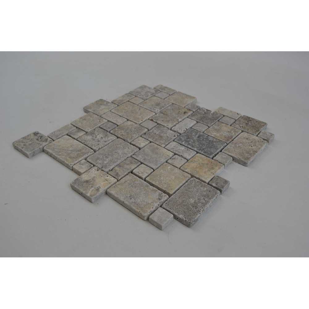 Silver travertin 1x Mozaiek Set | travertin natuursteen | Veinstone B.V.