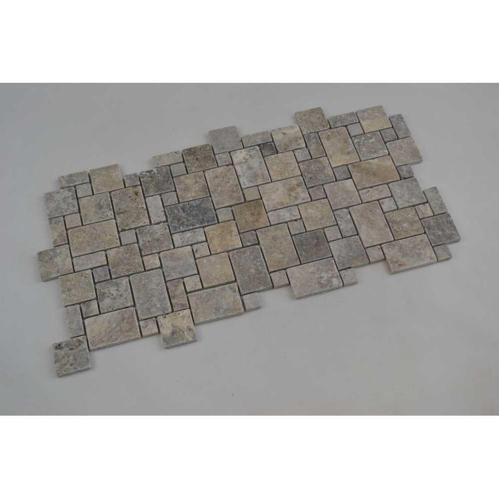 Silver travertin 1x Mozaiek Set | travertin natuursteen | Veinstone B.V.