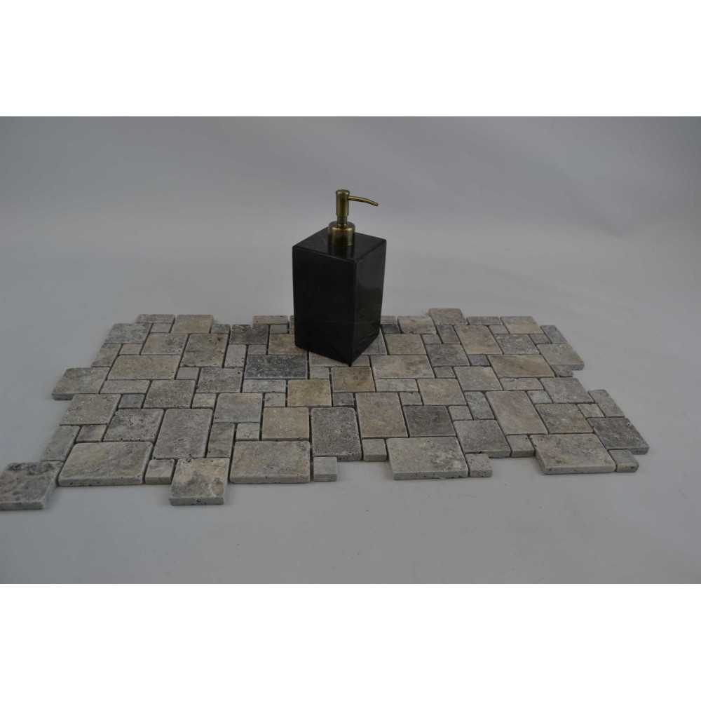 Silver travertin 1x Mozaiek Set | travertin natuursteen | Veinstone B.V.